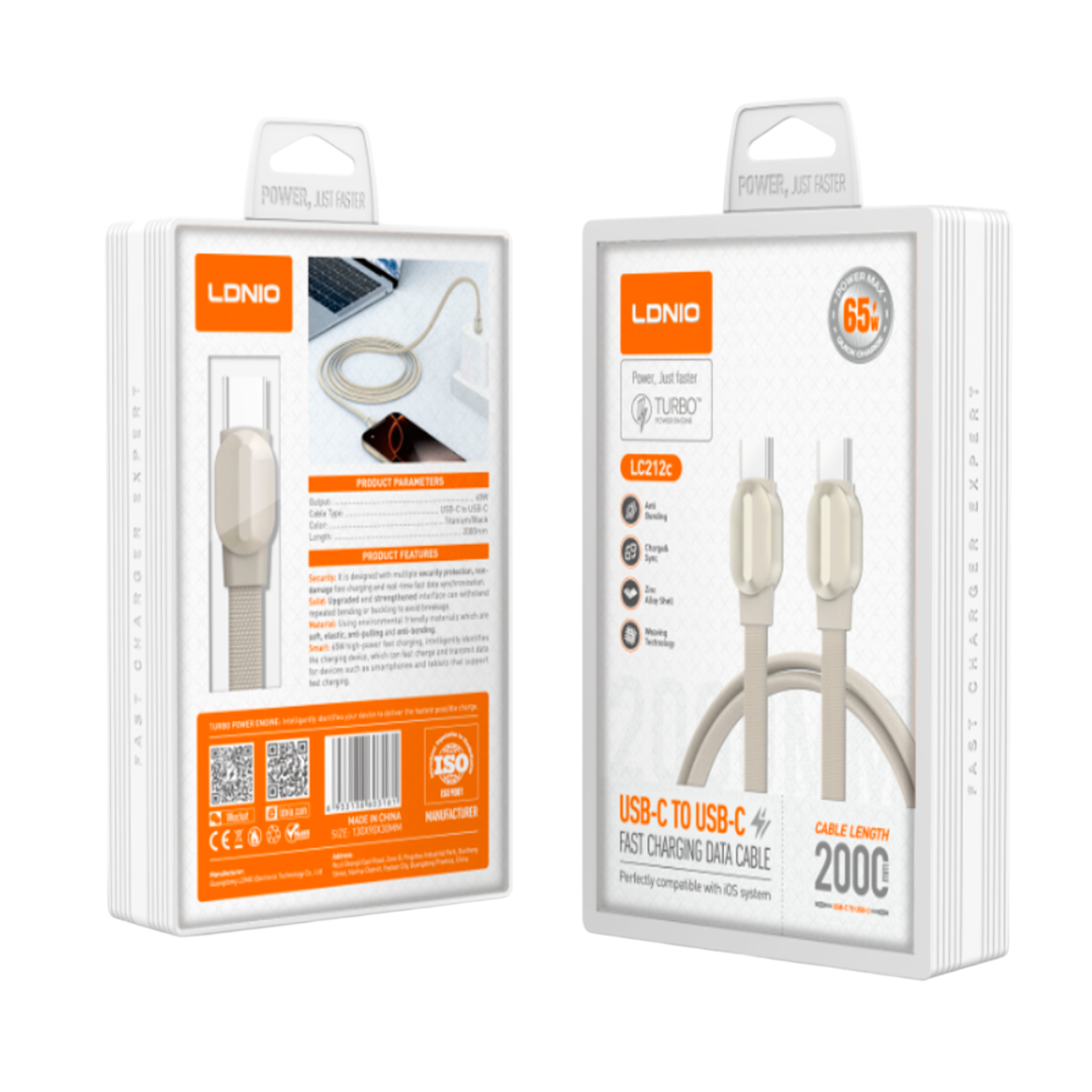 CABLE LDNIO LC212C 2M 65W TC-TC - Tienda Ecuador