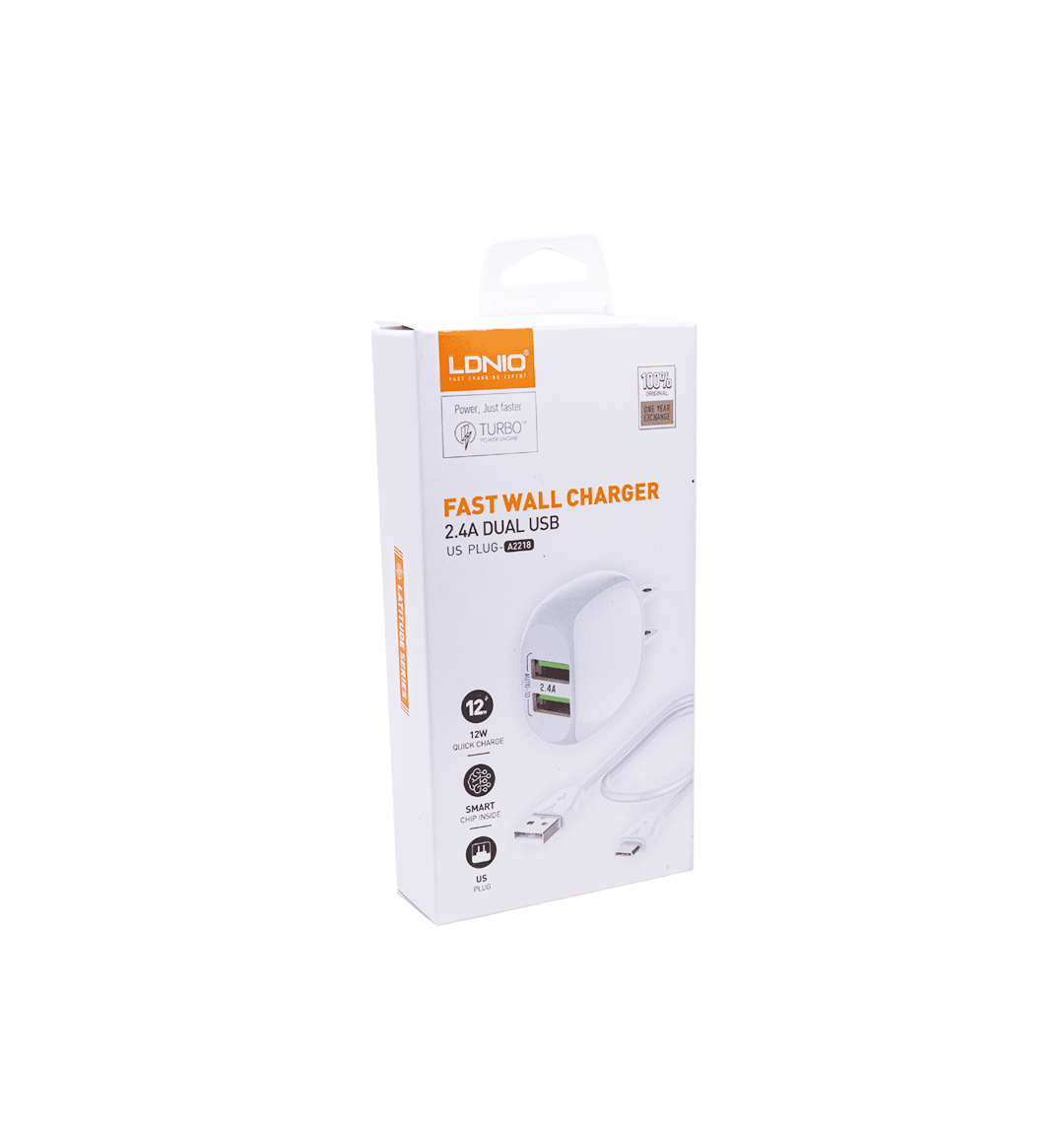 CARGADOR LDNIO A2218 12W 2P USB + cab USB-IPH - Tienda Ecuador