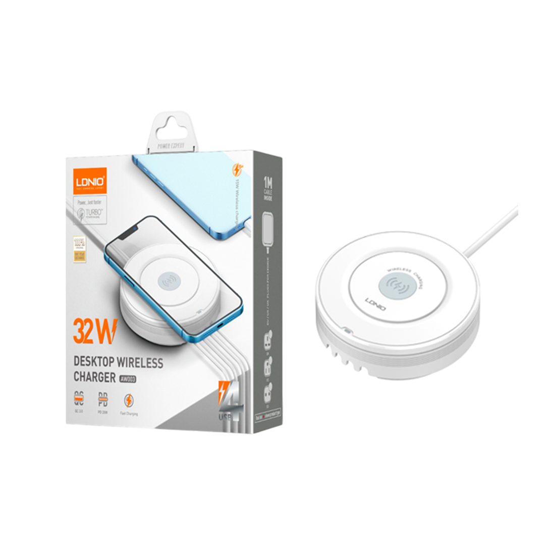 CARGADOR LDNIO AW003 WIRELESS 32W - 4P 3USB + 1PD - Tienda Ecuador